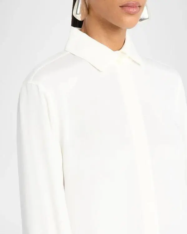Lafayette 148 New York Pleated Button-down Shirt - Cloud