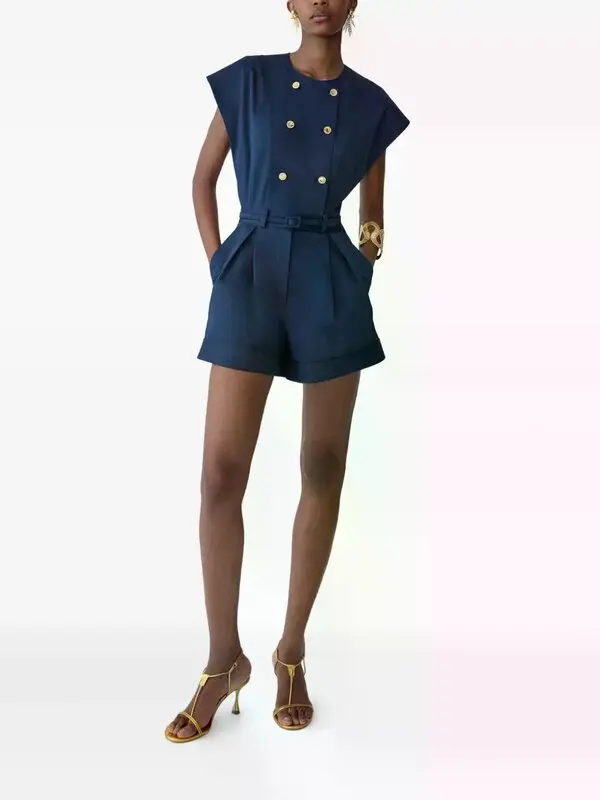 Carolina Herrera Double-breasted Romper With Belt
