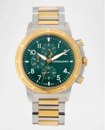 FERRAGAMO Sport Chronograph Bracelet Watch - Two Tone