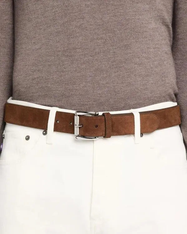 Ralph Lauren Purple Label Suede Roller-buckle Belt