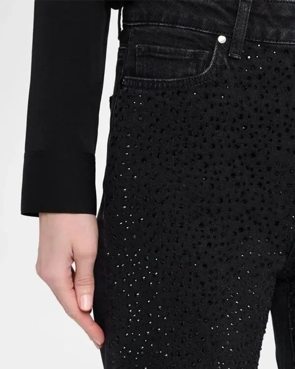 Paige Stevie Embellished Straight Ankle Jeans