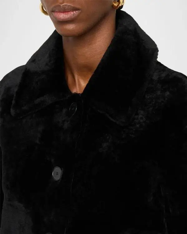JOSEPH Alloway Reversible Shearling Jacket - Black