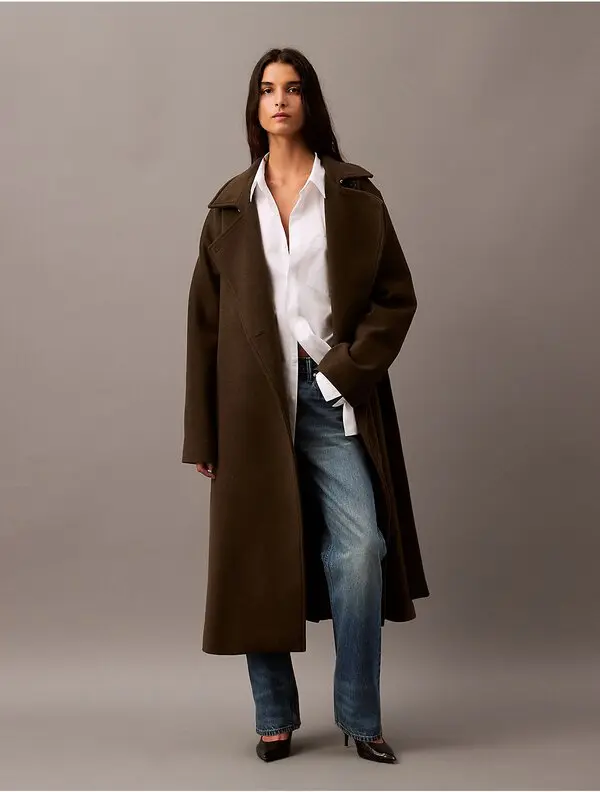 Calvin Klein Wool Cashmere Blend Trench Coat