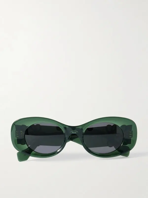 Loewe Anagram Oval Sunglasses - Green