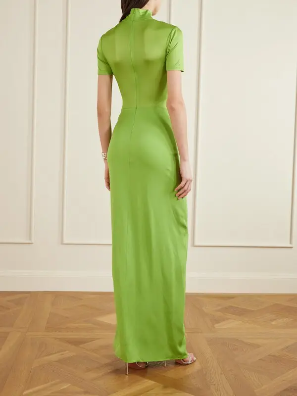 Christopher Esber Fusion Jersey And Crepe Maxi Dress - Green