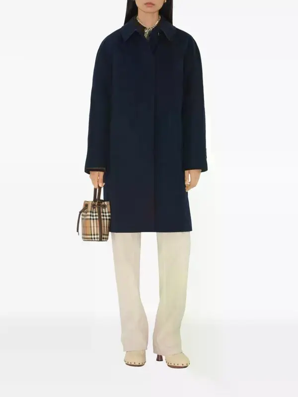 Burberry The Camden Heritage Car Coat - Blue