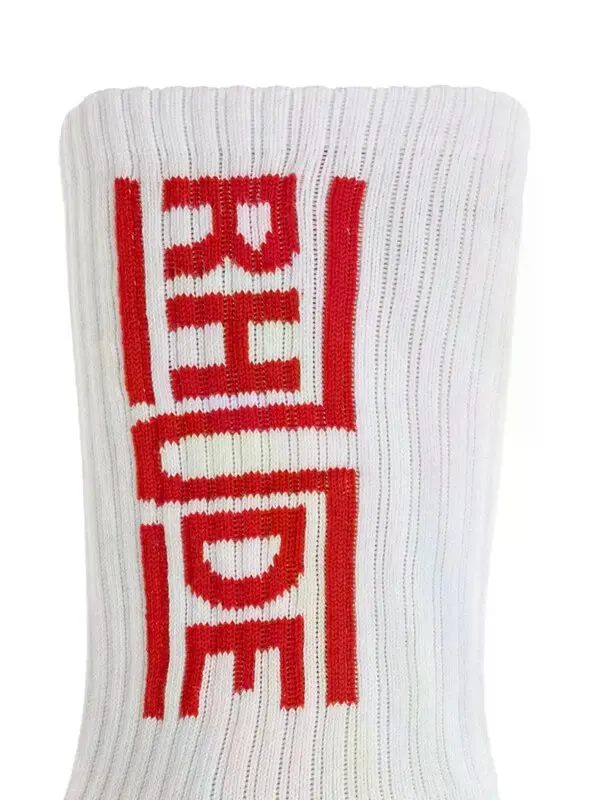 Rhude Logo Ribbed Crew Socks