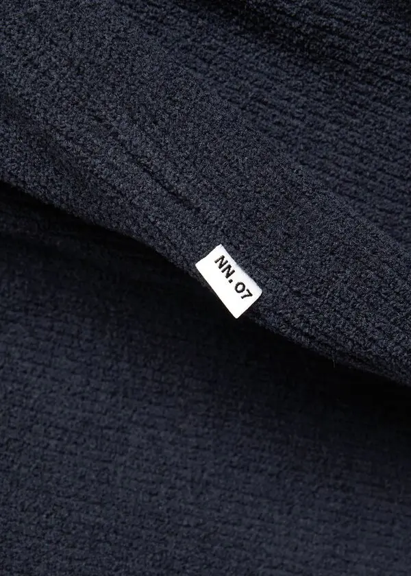 Nn07 Ribbed Half-zip Knit Jumper - Navy