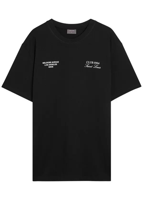 CLUB 1984 Melrose Printed Cotton T-shirt - Black