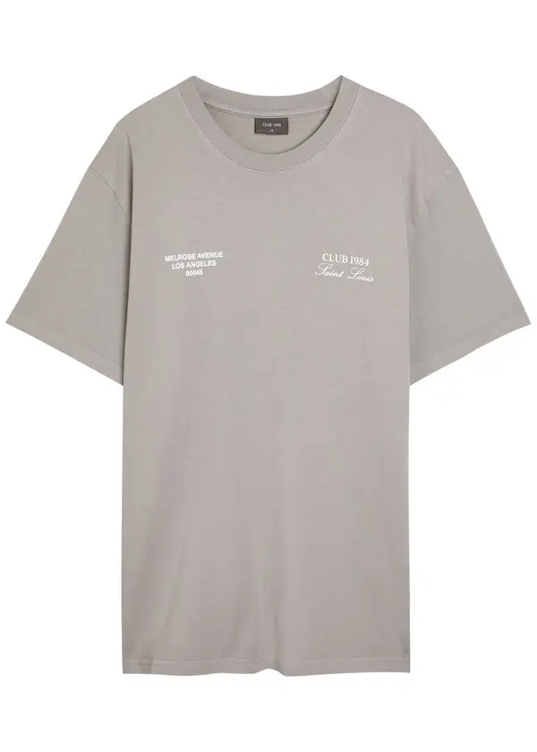 CLUB 1984 Melrose Printed Cotton T-shirt - Grey
