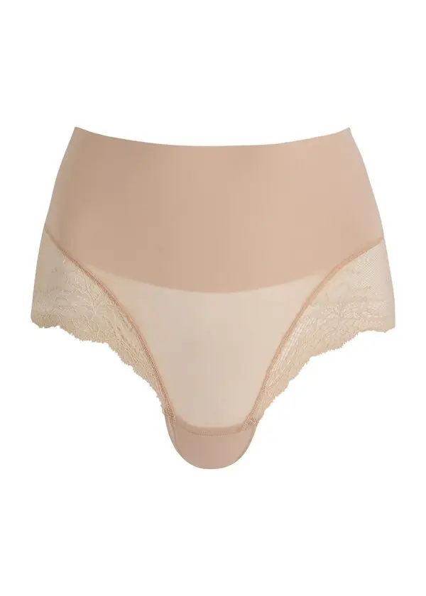 Spanx Undie-tectable Lace-trimmed Seamless Briefs - Nude