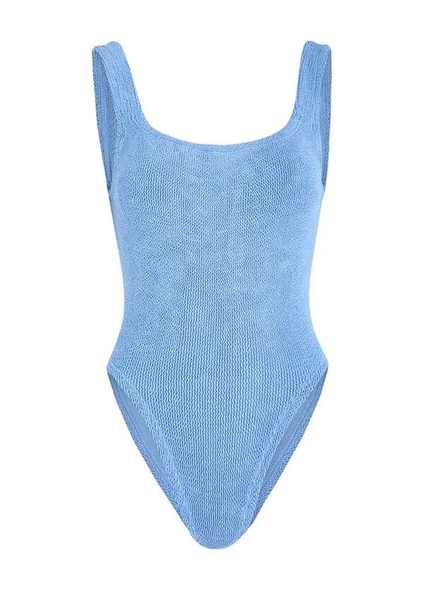Hunza G Crinkle One-piece Swimsuit - Light Blue