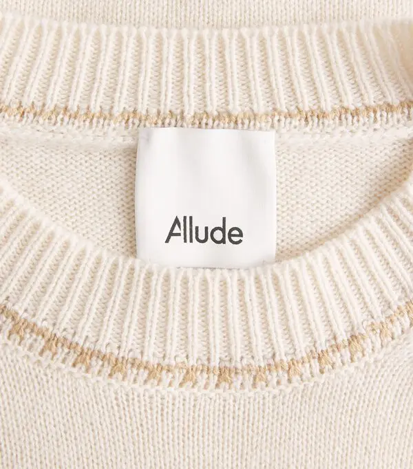 ALLUDE Virgin Wool-cashmere Short-sleeve Sweater