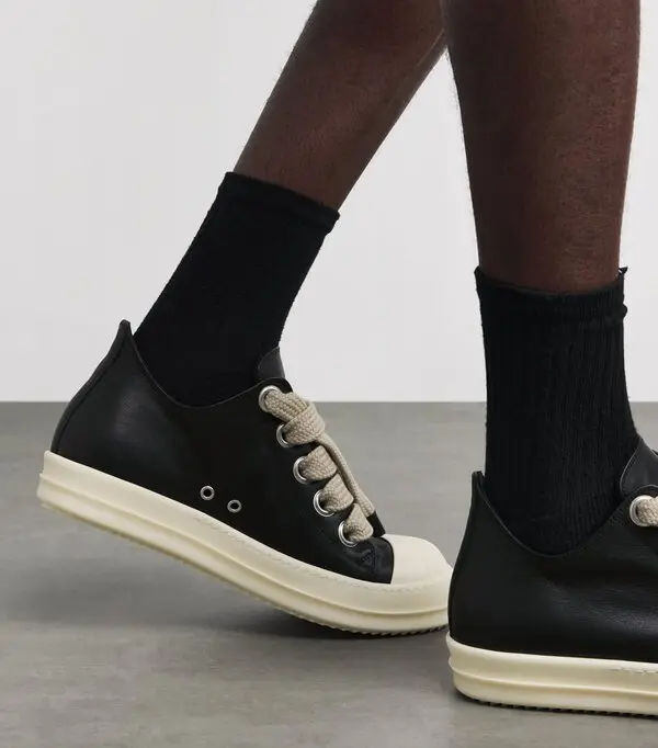 Rick Owens Leather Jumbo Low-top Sneakers