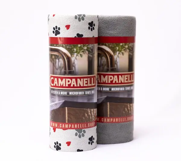 CAMPANELLI S/2 30 Pc Printed & Solid Microfiber Towels On Roll - One-color