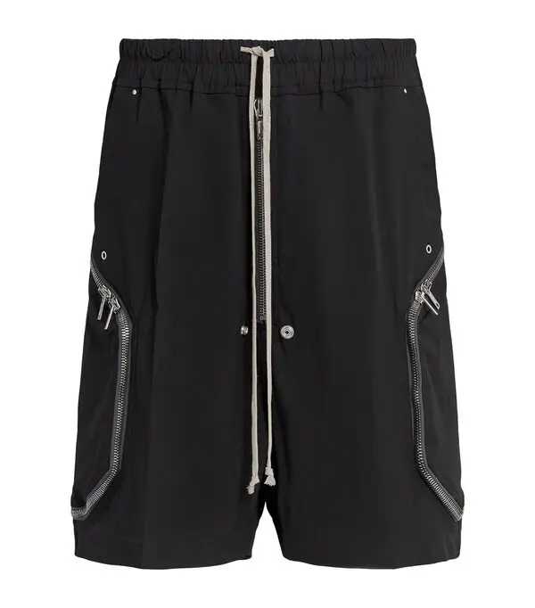 Rick Owens Cotton Heizer Belas Cargo Shorts - Black