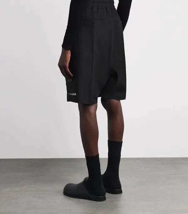 Rick Owens Cotton Heizer Belas Cargo Shorts - Black