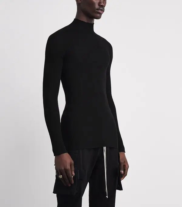 Rick Owens Virgin Wool Ribbed Lupetto Sweater