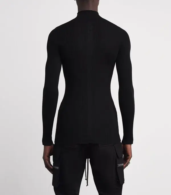 Rick Owens Virgin Wool Ribbed Lupetto Sweater