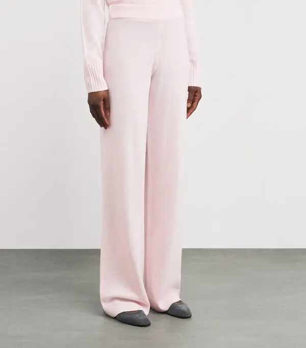 ALLUDE Virgin Wool-cashmere Straight Trousers