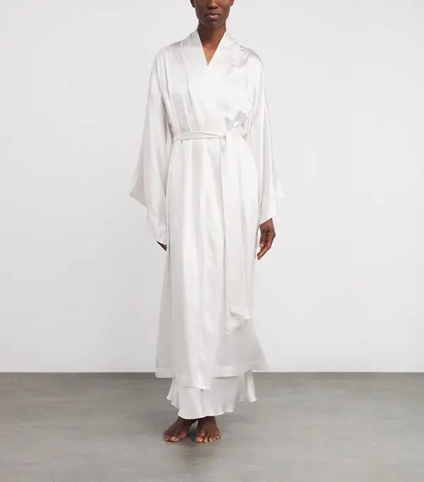 TORLOWEI Silk Maxi Kimono Robe