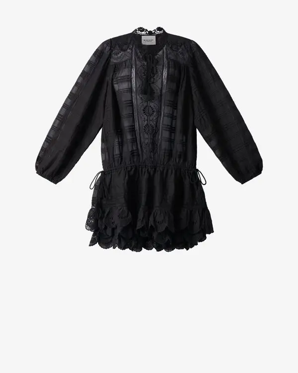 MARANT ETOILE Floral Lace Dress - Black