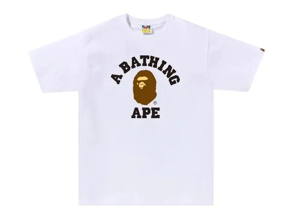 A BATHING APE College 1j80110001 Tee Shirt - White