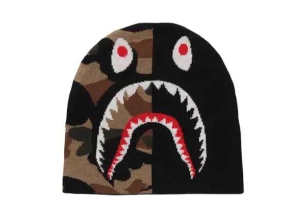 BAPE 1st Camo Shark Knit Cap - Black