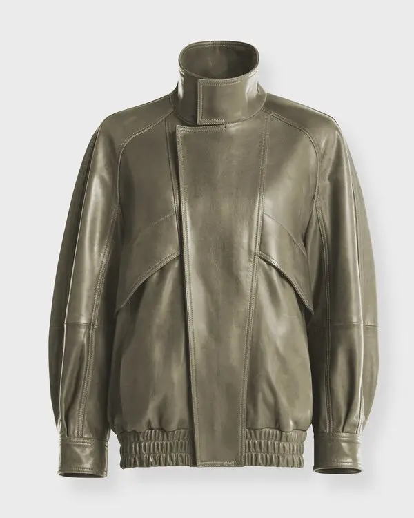 Nour Hammour Ariste Leather Jacket - Grey