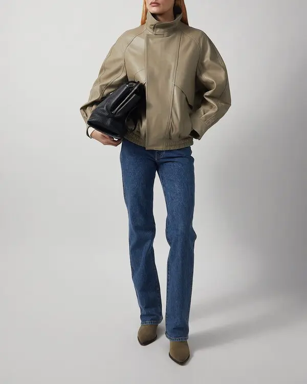 Nour Hammour Ariste Leather Jacket - Grey