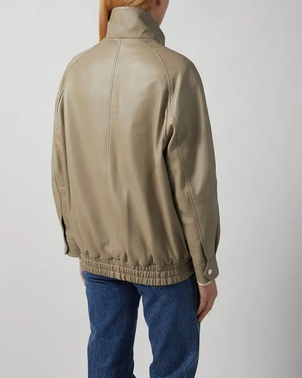 Nour Hammour Ariste Leather Jacket - Grey