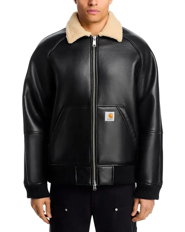 Carhartt Work In Progress Shepton Faux Leather Bomber Jacket