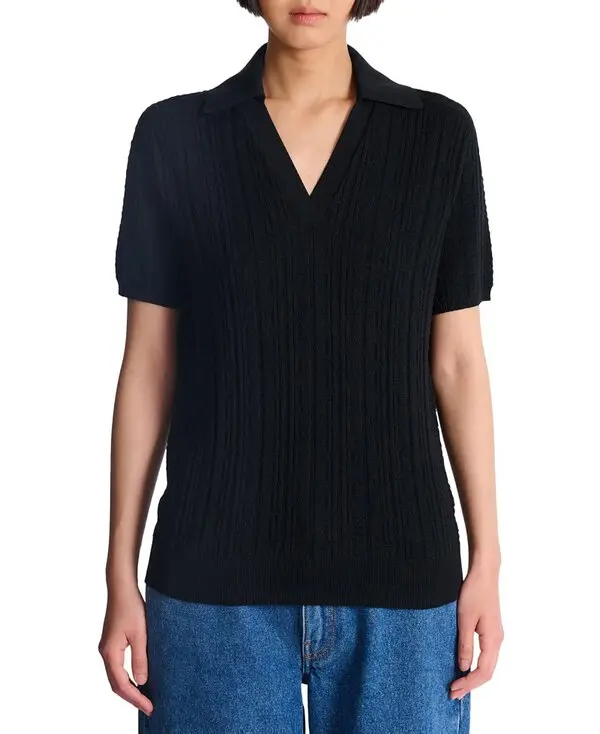 Balmain Monogram Knit Polo Top