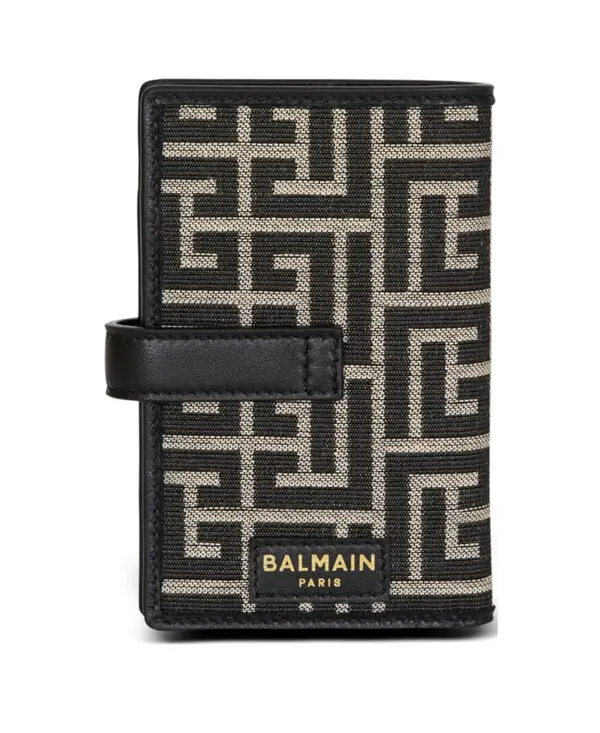 Balmain Pulse Holder Monogram Jacquard Card Holder - Black
