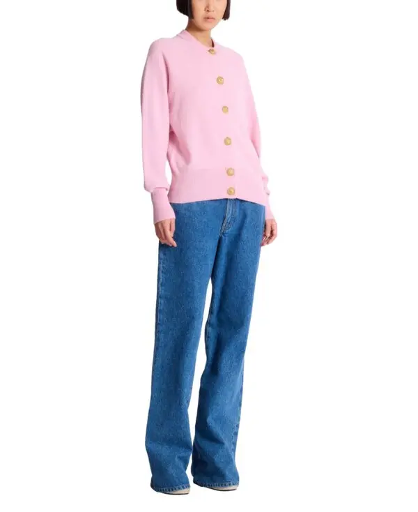 Balmain Buttoned Eco-cashmere Cardigan - Pink