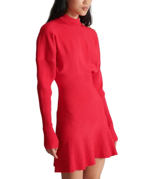 Balmain Short Flared Knit Dress - Pink