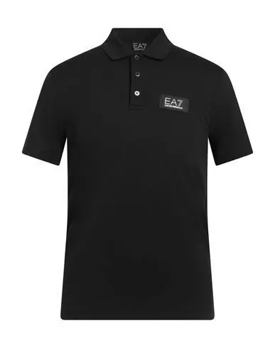EA7 Polo Shirt Size Modal, Polyester - Black