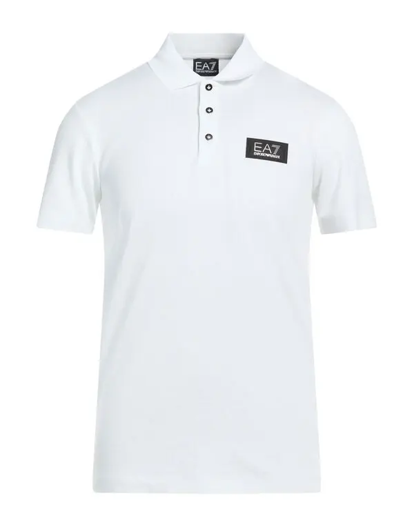 EA7 Polo Shirt Size Modal, Polyester - White