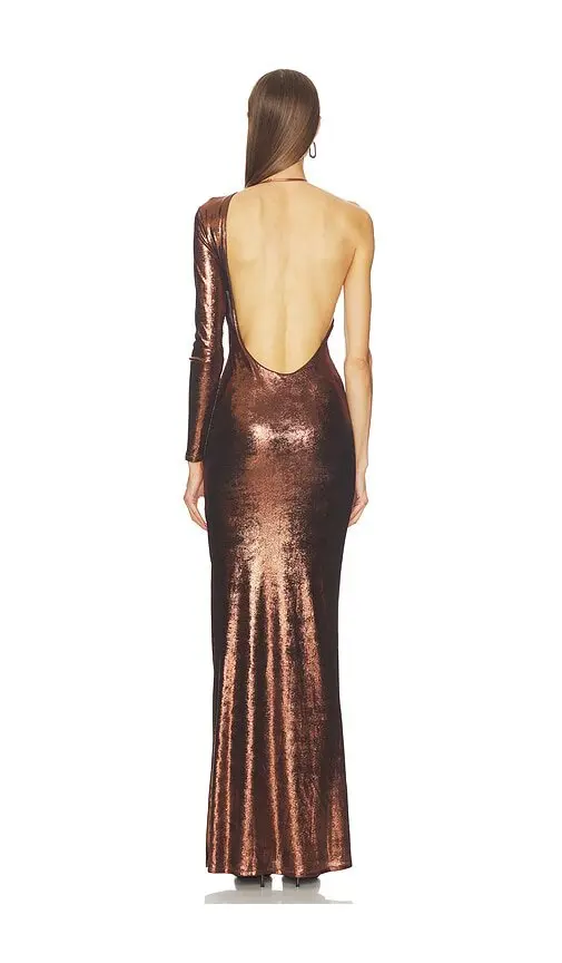 Buy MICHAEL COSTELLO X Giorgio Metallic Maxi Dress - Copper At 71% Off |  Editorialist