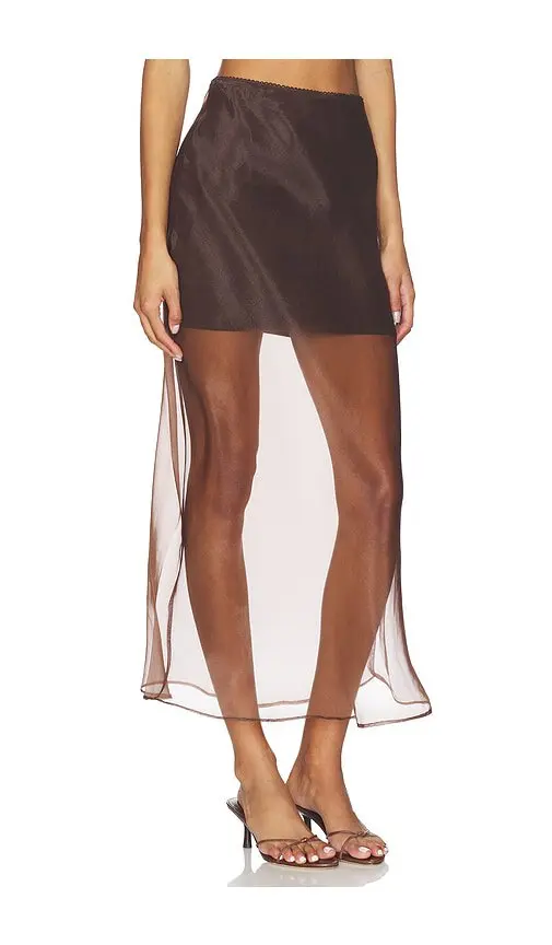 Line & Dot X Denman Midi Skirt - Brown
