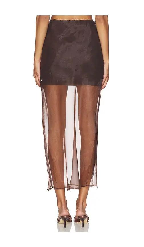 Line & Dot X Denman Midi Skirt - Brown