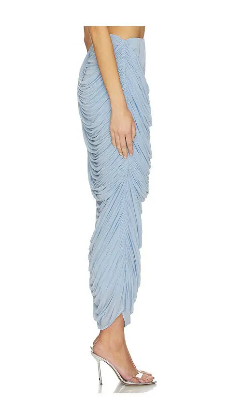Magda Butrym Draped Midi Skirt - Light Blue