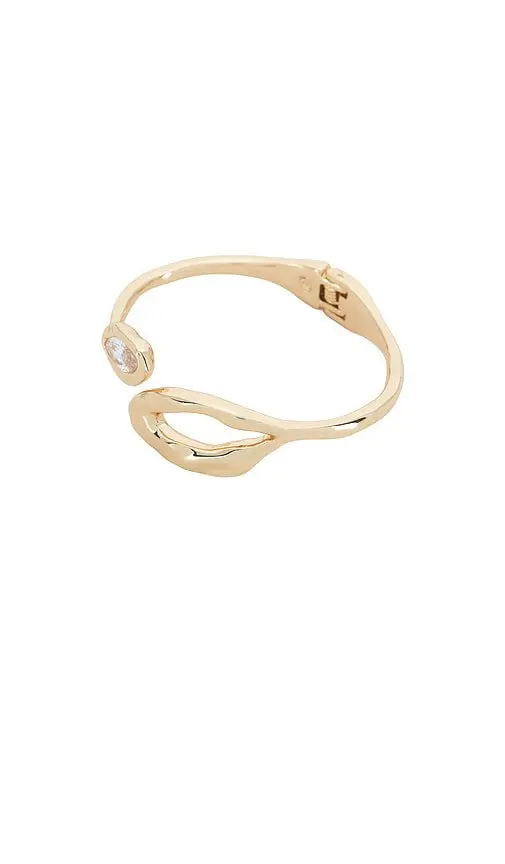 Ettika Molten Marquise Cuff Bracelet - Clear Crystal & Gold