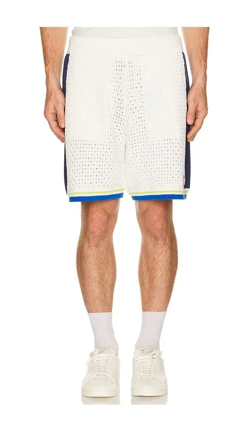 Casablanca Crochet Shorts - White & Blue