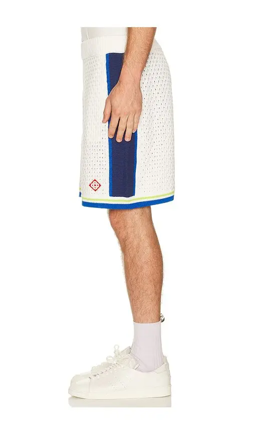 Casablanca Crochet Shorts - White & Blue
