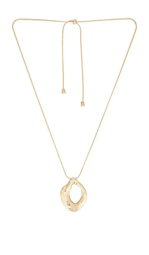 Ettika Molten Marquise Pendant Necklace - Clear Crystal & Gold