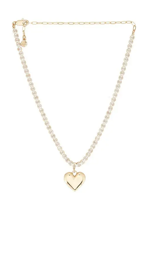 Ettika Luminous Love Tennis Necklace - Clear Crystal & Gold