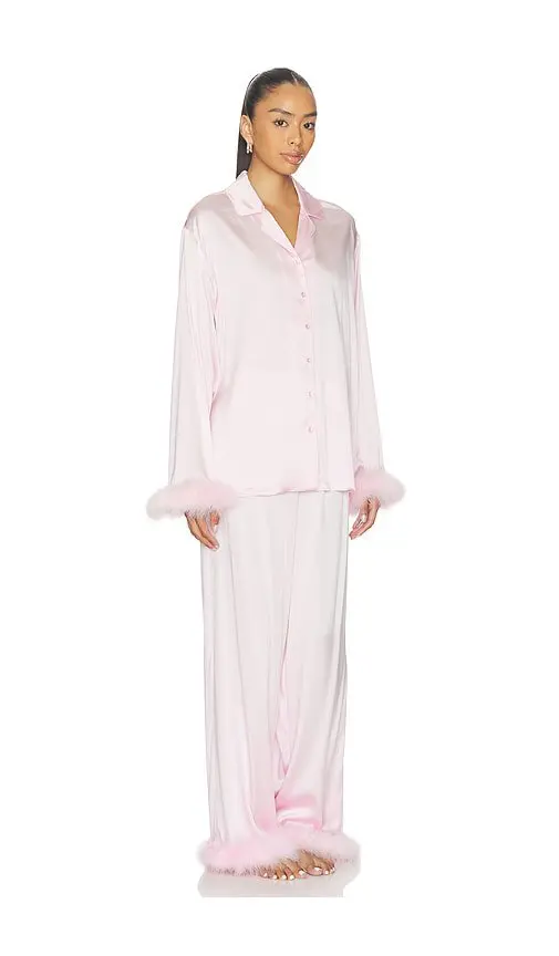 SKIMS Feather Trim Long Set In Pink
