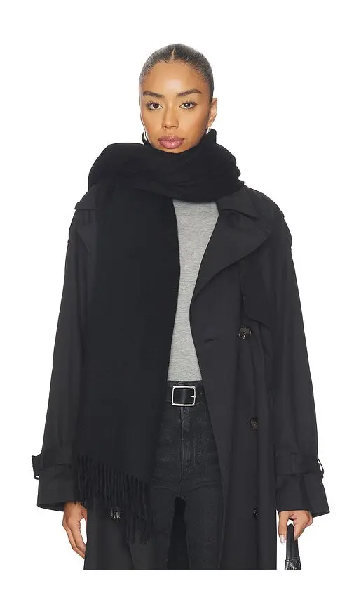 ANINE BING Augustina Scarf In Black - Black Wool