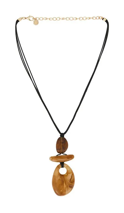 8 Other Reasons Juness Cord Pendant Necklace - Marbled Brown & Black